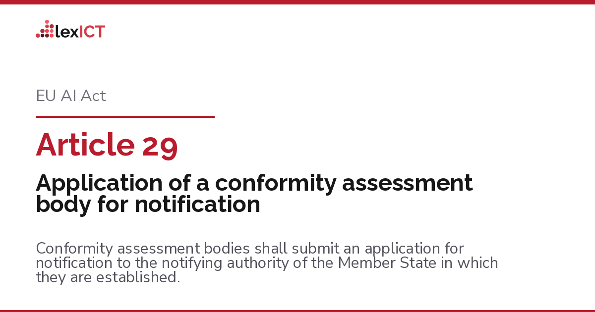 Article 29: Application of a conformity assessment body for ...